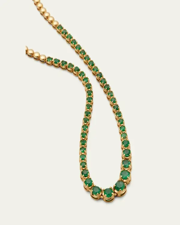 JENNIFER MEYER Yellow Graduated Emerald Tennis Necklace