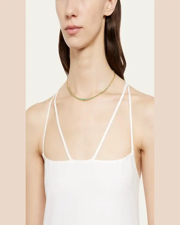 JENNIFER MEYER Yellow Graduated Emerald Tennis Necklace