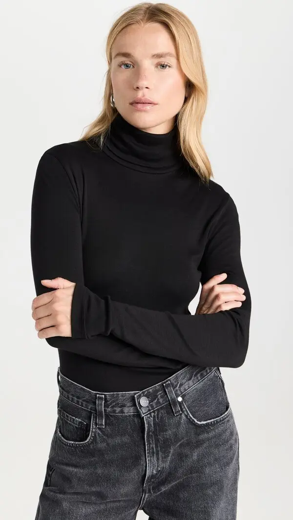 Splendid Classic Turtleneck - Black