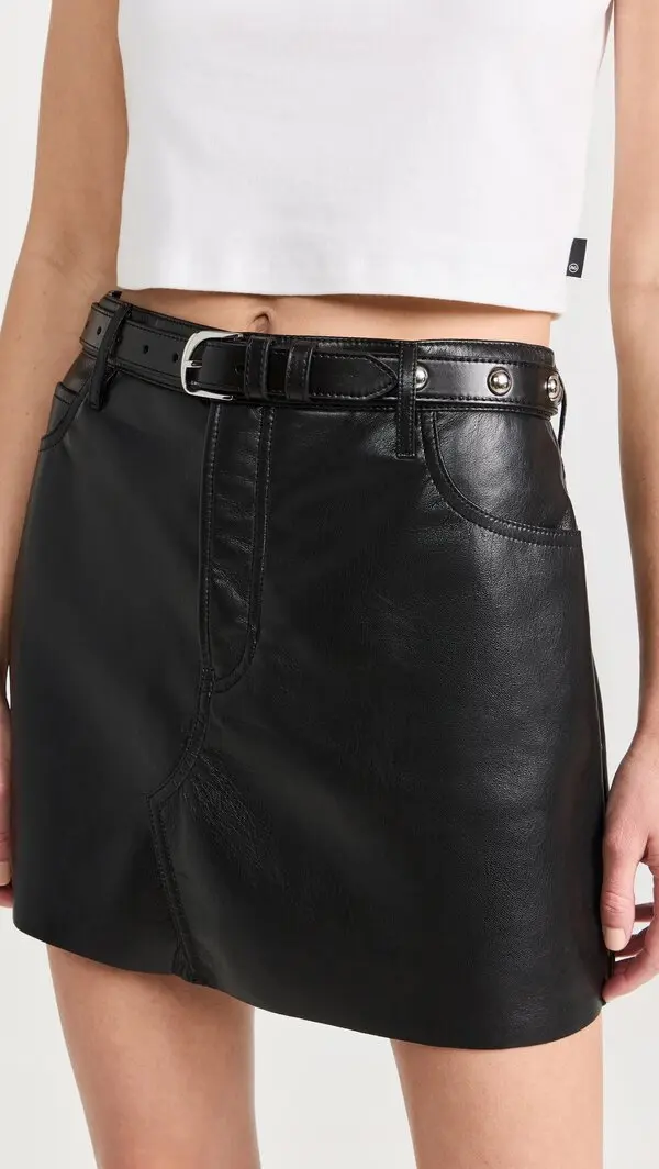 Frame Twist Buckle Studded Belt In Noir - 50% Off | Editorialist display picture 1