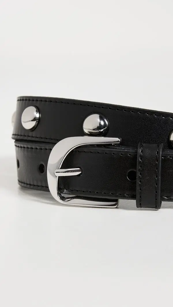 FRAME Twist Buckle Studded Leather Belt /Small Noir (Black) NWT Frame Twist Buckle Studded Belt In Noir - 50% Off | Editorialist main image 4