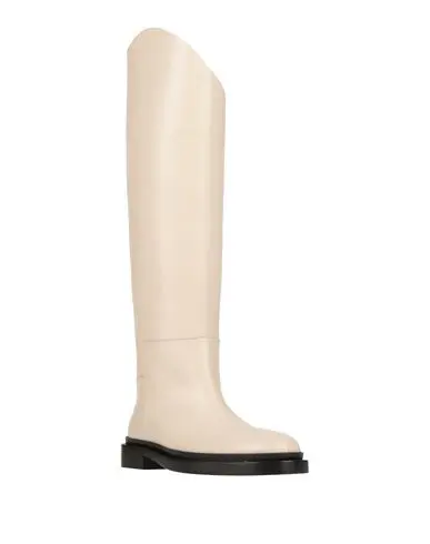 JIL SANDER Riding Leather Boots - Ivory