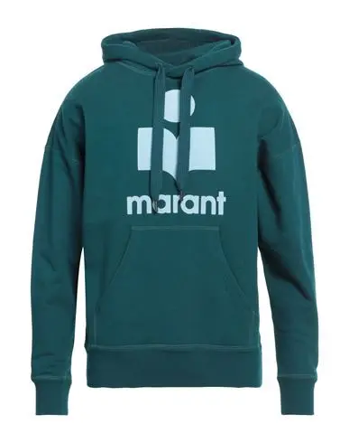 MARANT ETOILE Flocked French Terry Hoodie - Green