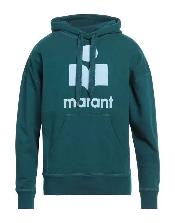 MARANT ETOILE Flocked French Terry Hoodie - Green