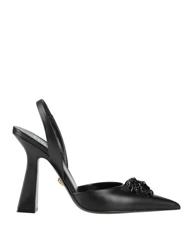 Versace Pumps In Soft Leather - Black