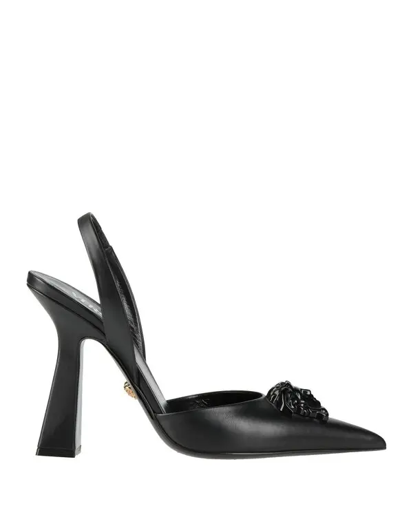 Versace Pumps In Soft Leather - Black