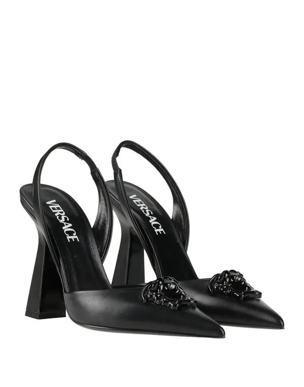 Versace Pumps In Soft Leather - Black