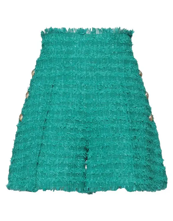 Balmain Tweed Shorts - Green