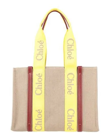 Chloé Linen And Calfskin Shopper Bag - Yellow