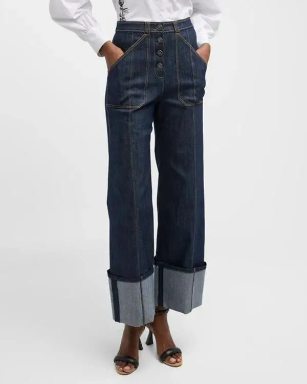 Cinq À Sept Benji Topstitched Denim Pants - Indigo