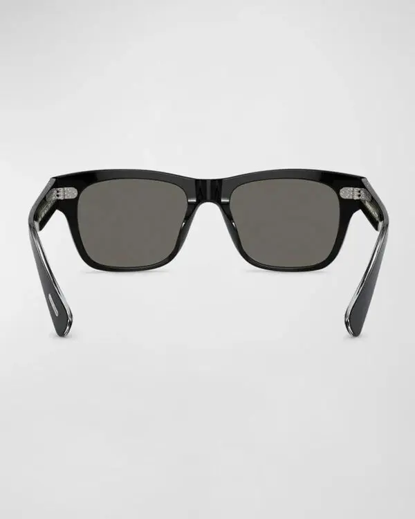 Oliver Spencer Birell Sun Rectangle Sunglasses - Black