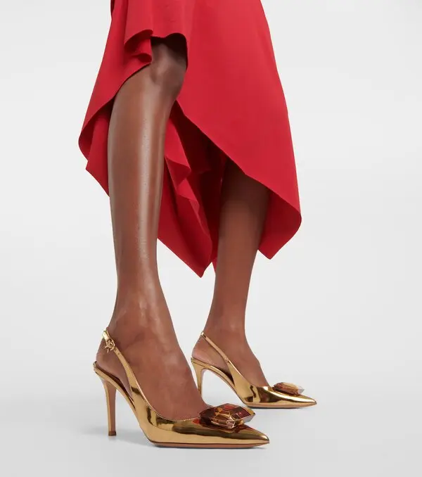 GIANVITO ROSSI Jaipur Metallic Slingback Pumps