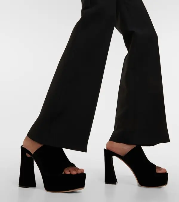 GIANVITO ROSSI Velvet Platform Mules - Multicoloured