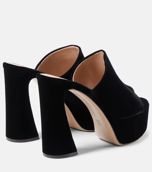 GIANVITO ROSSI Velvet Platform Mules - Multicoloured