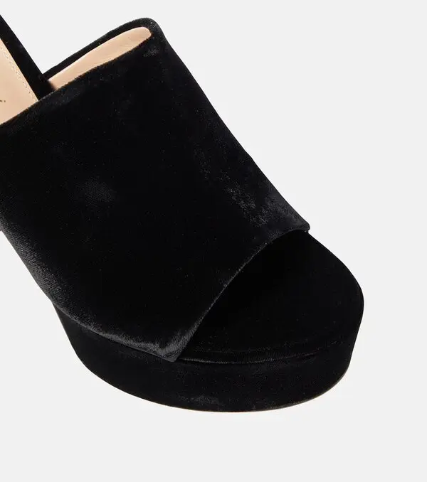 GIANVITO ROSSI Holly Velvet Platform Mules - Multicoloured
