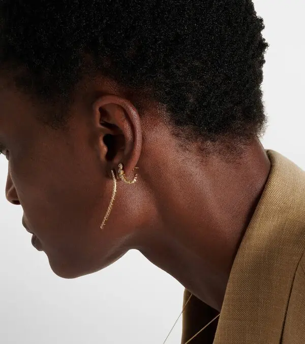 Sophie Bille Brahe Boucle Ensemble Petite 18kt Single Earring With Diamonds - Gold