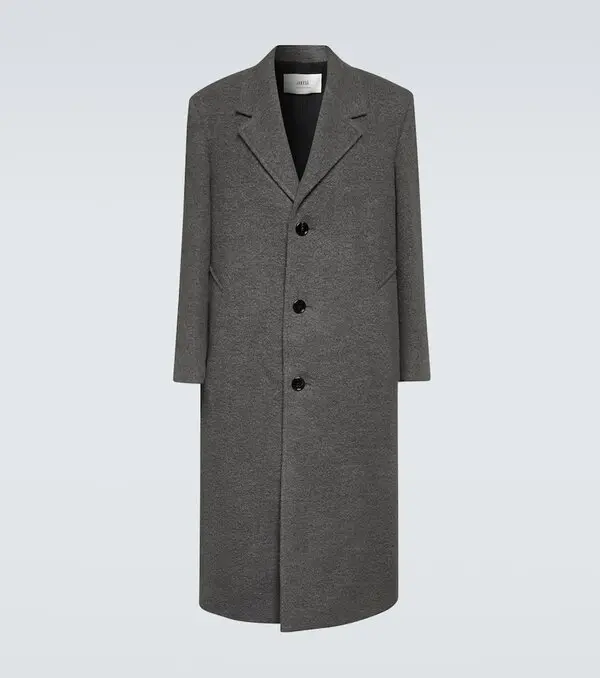 Ami Single-breasted Wool-blend Coat
