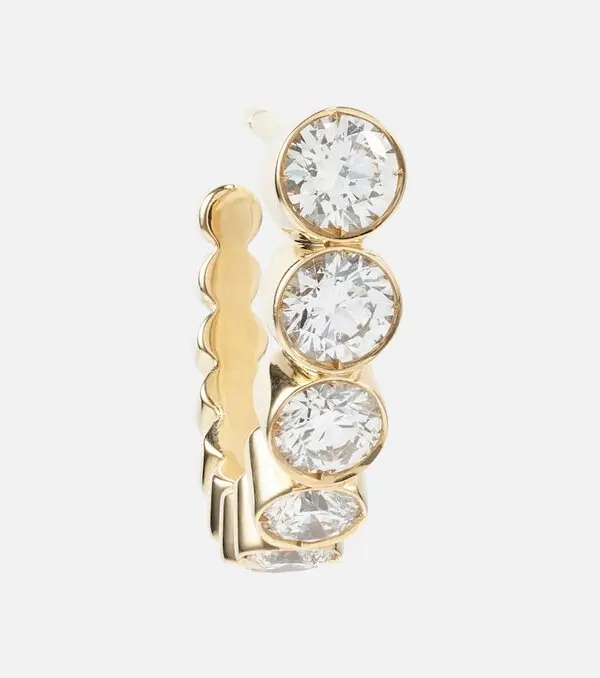 Sophie Bille Brahe Boucle Ensemble 18kt Single Earring With Diamonds - Gold