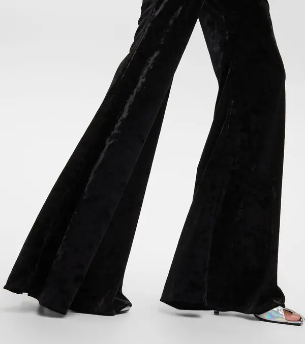 Alexandre Vauthier Halterneck Flared Velvet Jumpsuit