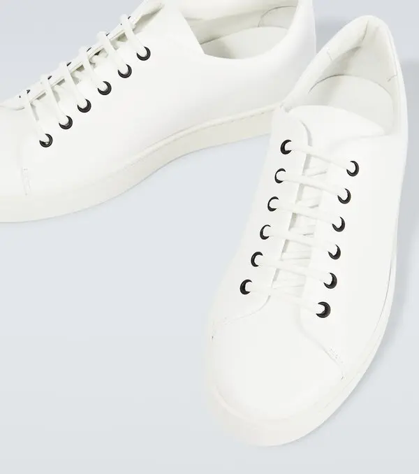 Manolo Blahnik Calf Leather Lace-up Sneakers - White