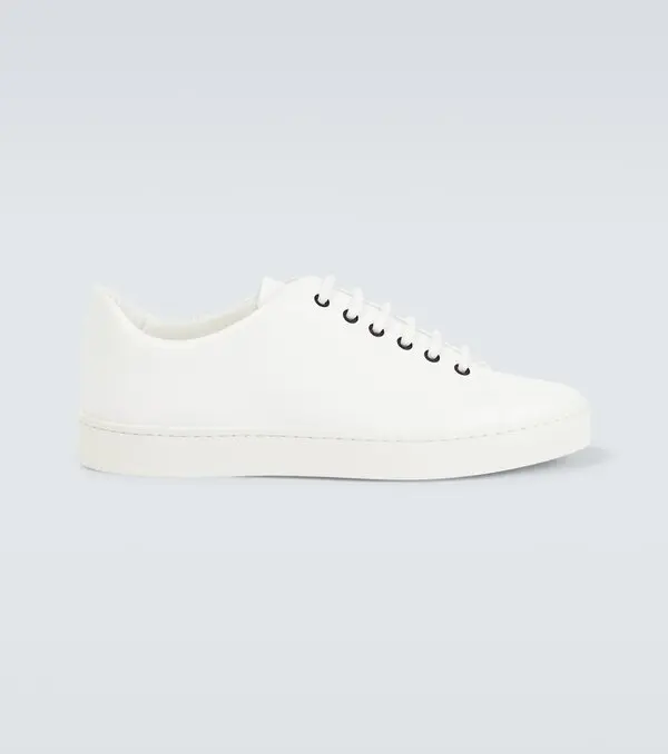 Manolo Blahnik Calf Leather Lace-up Sneakers - White