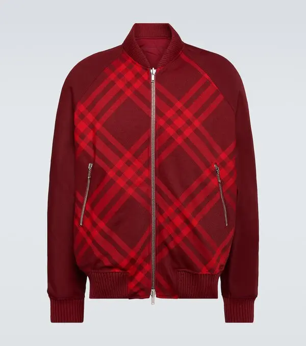 Burberry Check Wool-blend Bomber Jacket