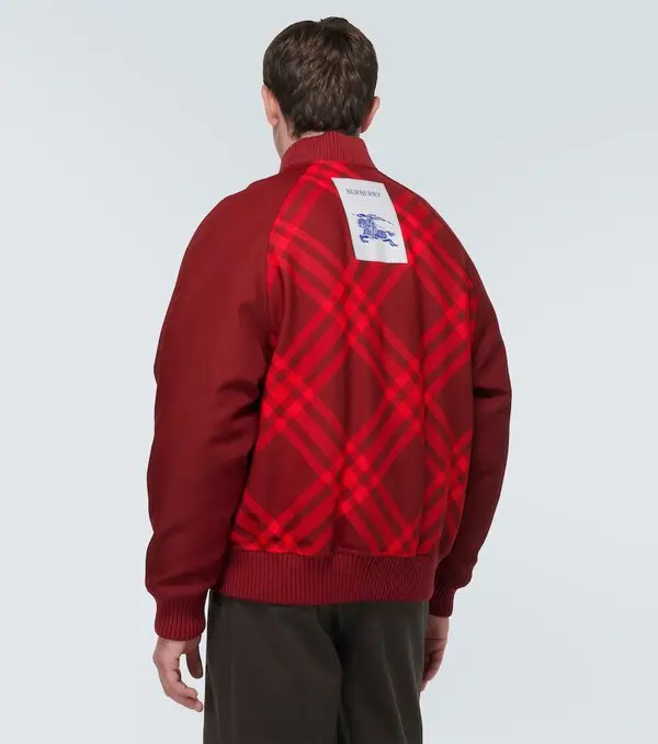 Burberry Check Wool-blend Bomber Jacket