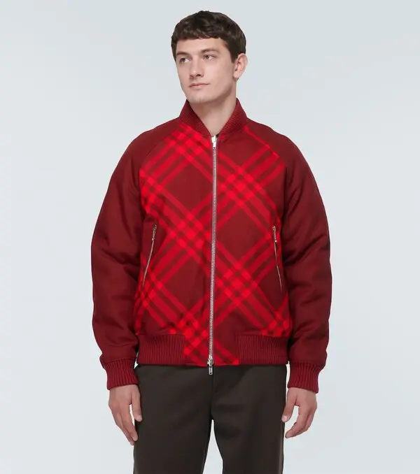 Burberry Check Wool-blend Bomber Jacket