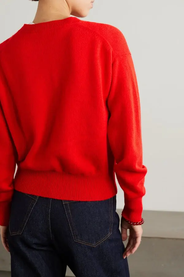 Daughter Net Sustain Ada Wool Cardigan - Red