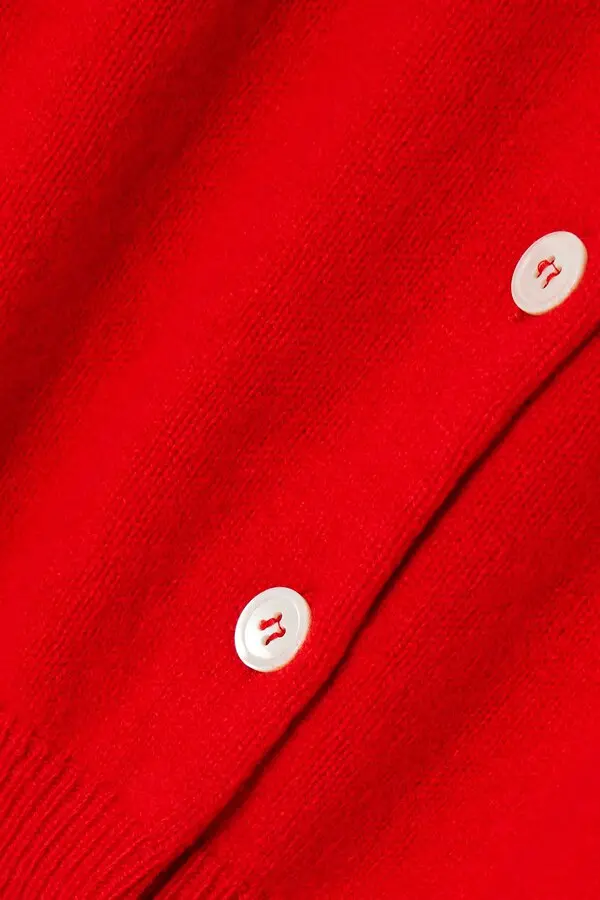 Daughter Net Sustain Ada Wool Cardigan - Red