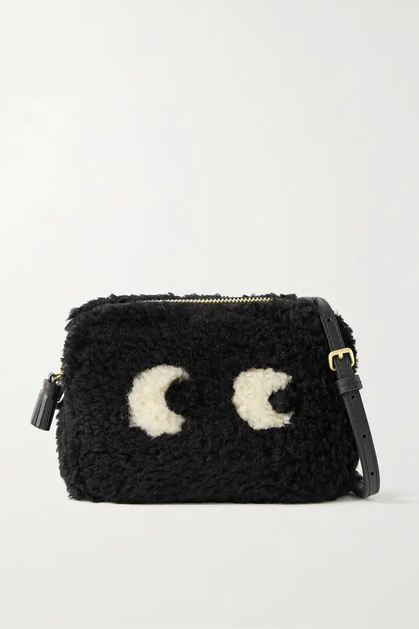 ANYA HINDMARCH Eyes Shearling Shoulder Bag