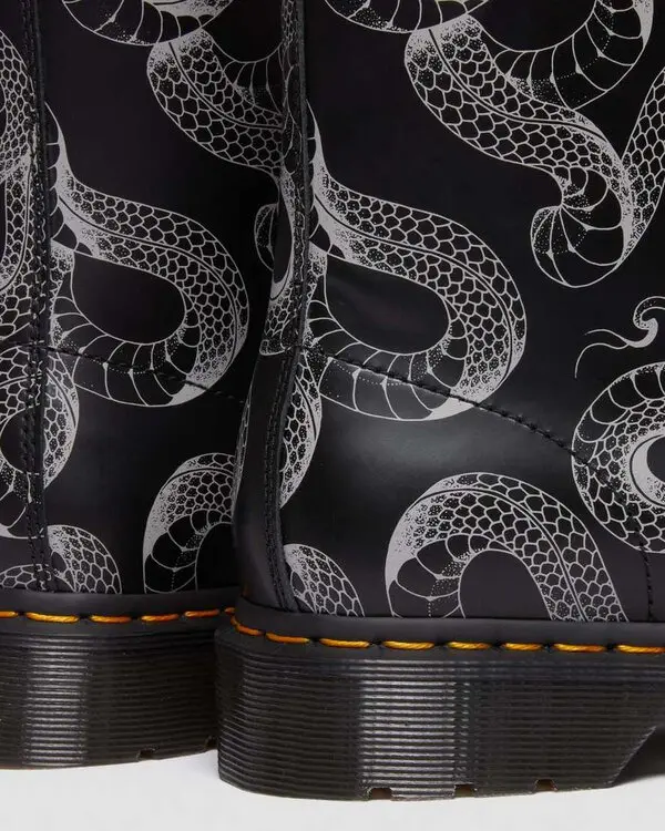 Dr. Martens 1460 Serpent Print Leather Lace Up Boots