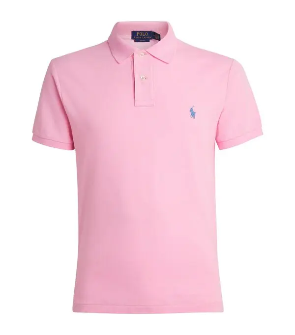 Polo Ralph Lauren Slim Fit Cotton Mesh Polo Shirt With Embroidered Logo - Pink