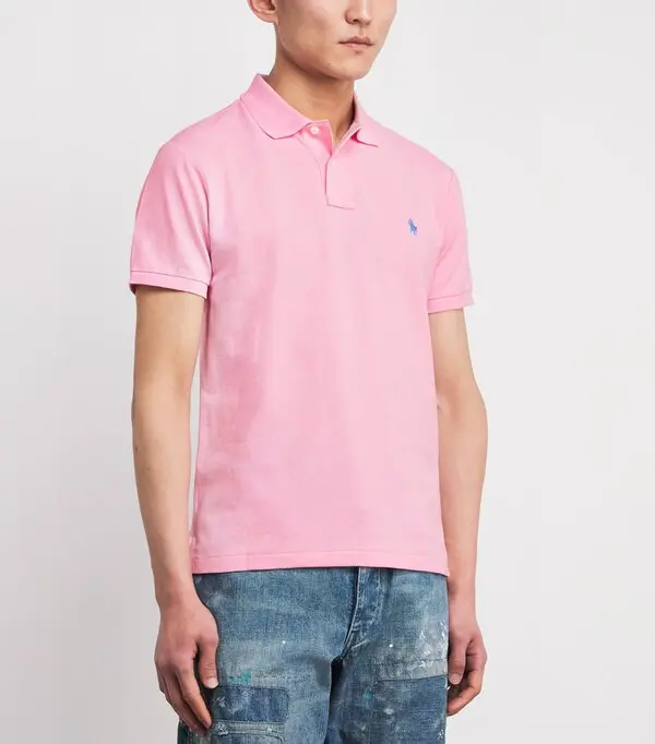 Polo Ralph Lauren Slim Fit Cotton Mesh Polo Shirt With Embroidered Logo - Pink