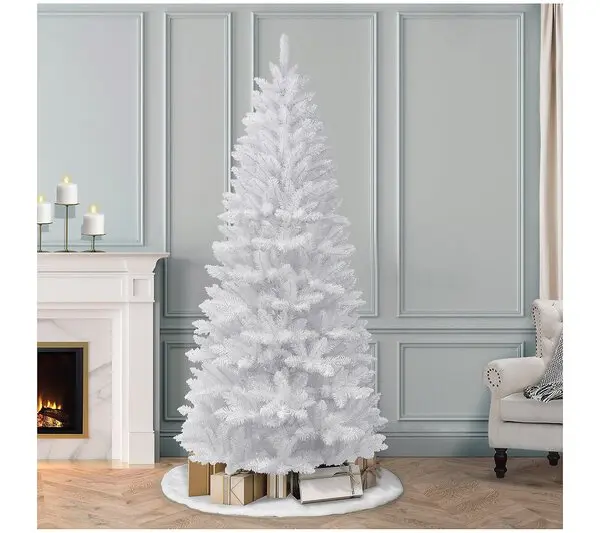 PULEO INTERNATIONAL Puleo 7' Unlit White Carson Artificial Pine Tre E 680 Tips