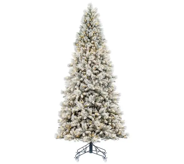 VICKERMAN 7.5' Flocked Jackson Pine Artificial Pre-lit Tree Ww - One-color