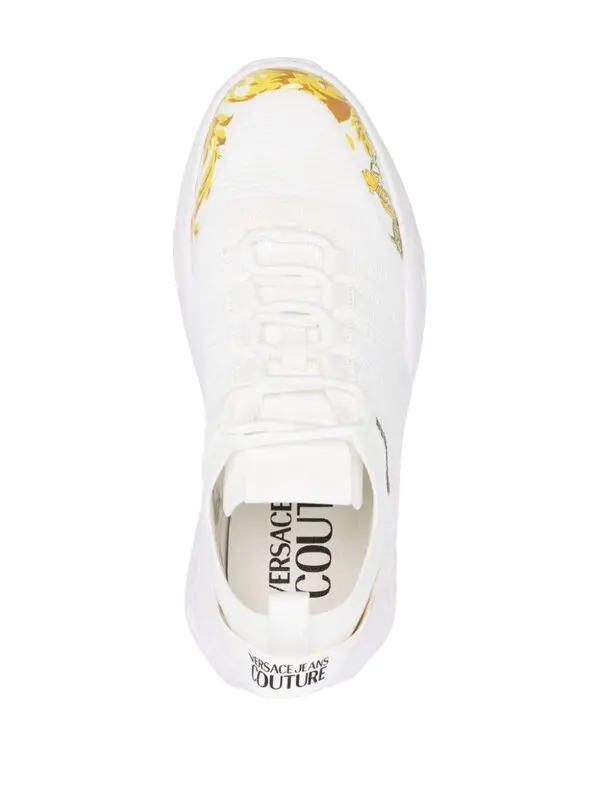 Versace Baroque-print Sneakers - White