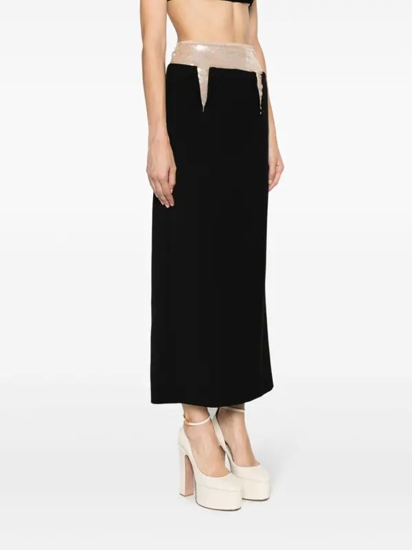 V:PM ATELIER Nerida Double-waist Sequin Maxi Skirt