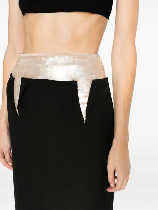 V:PM ATELIER Nerida Double-waist Sequin Maxi Skirt