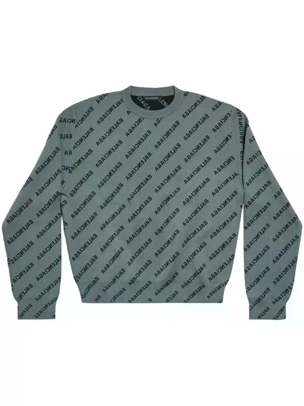 Balenciaga Logo Print Crew Neck Jumper