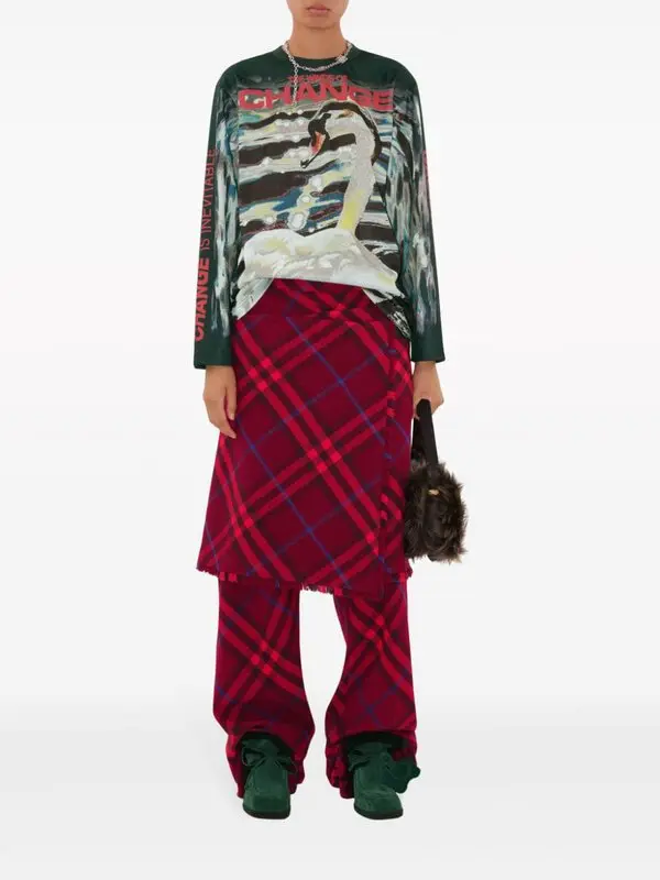 Burberry Checked Straight-leg Wool Trousers