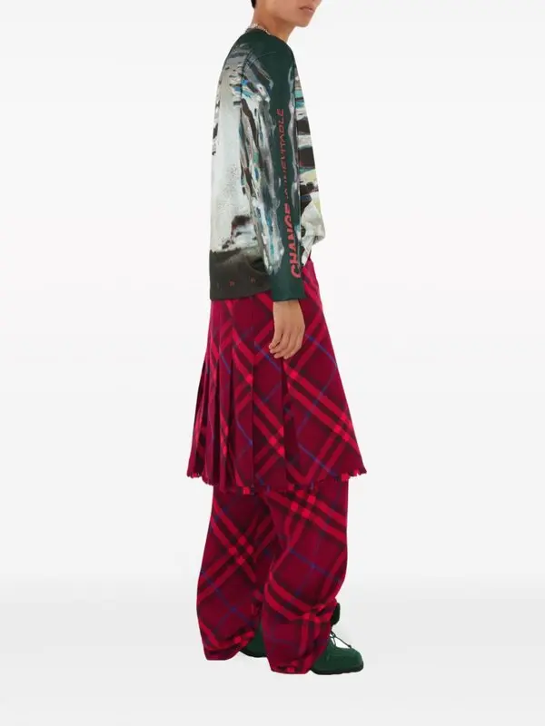 Burberry Checked Straight-leg Wool Trousers