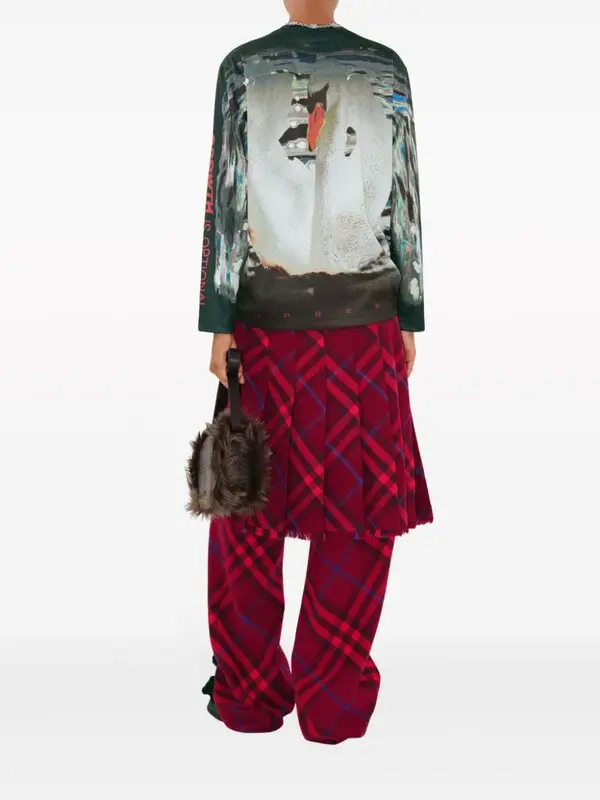 Burberry Checked Straight-leg Wool Trousers