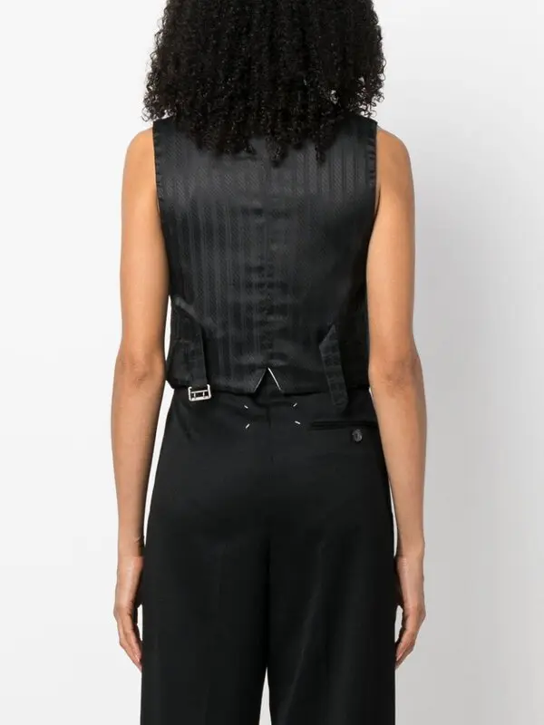 MAISON MARGIELA Stripe-print Wool Waistcoat