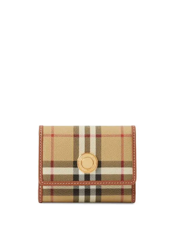 Burberry Small Vintage Check Leather Wallet - Neutrals