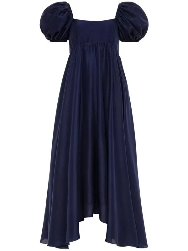 Azeeza Rory Silk Midi Dress - Blue