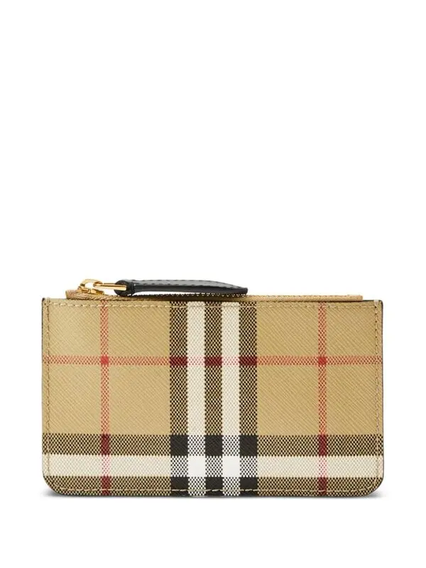 Burberry Check Strap Coin Case - Neutrals