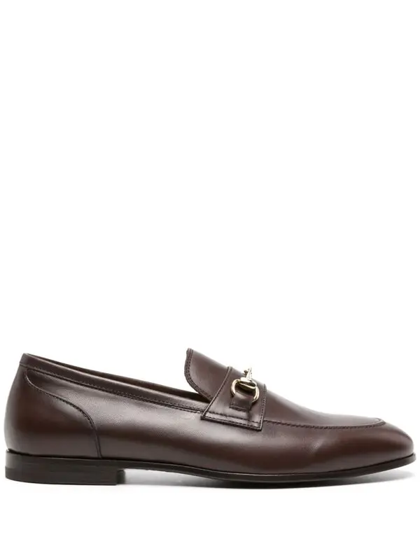 SCAROSSO Horsebit Leather Loafers - Brown