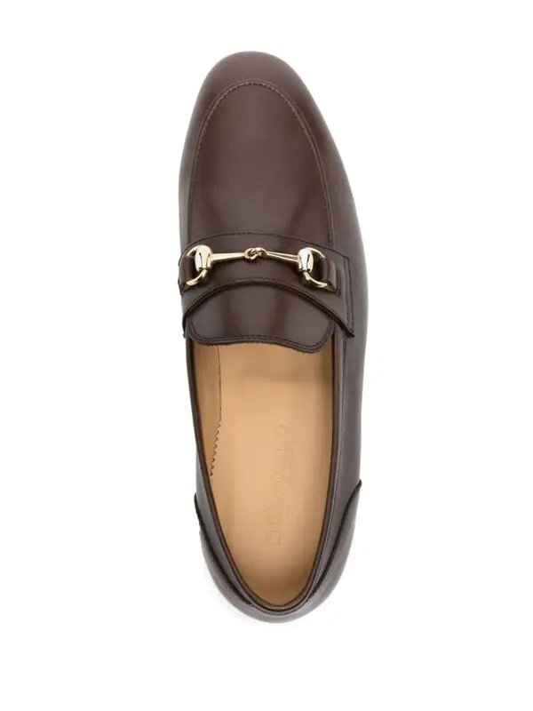 SCAROSSO Horsebit Leather Loafers - Brown