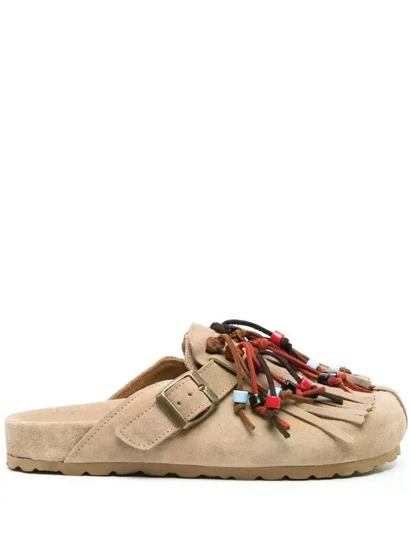 SCAROSSO Gea Bead-detail Mules - Neutrals